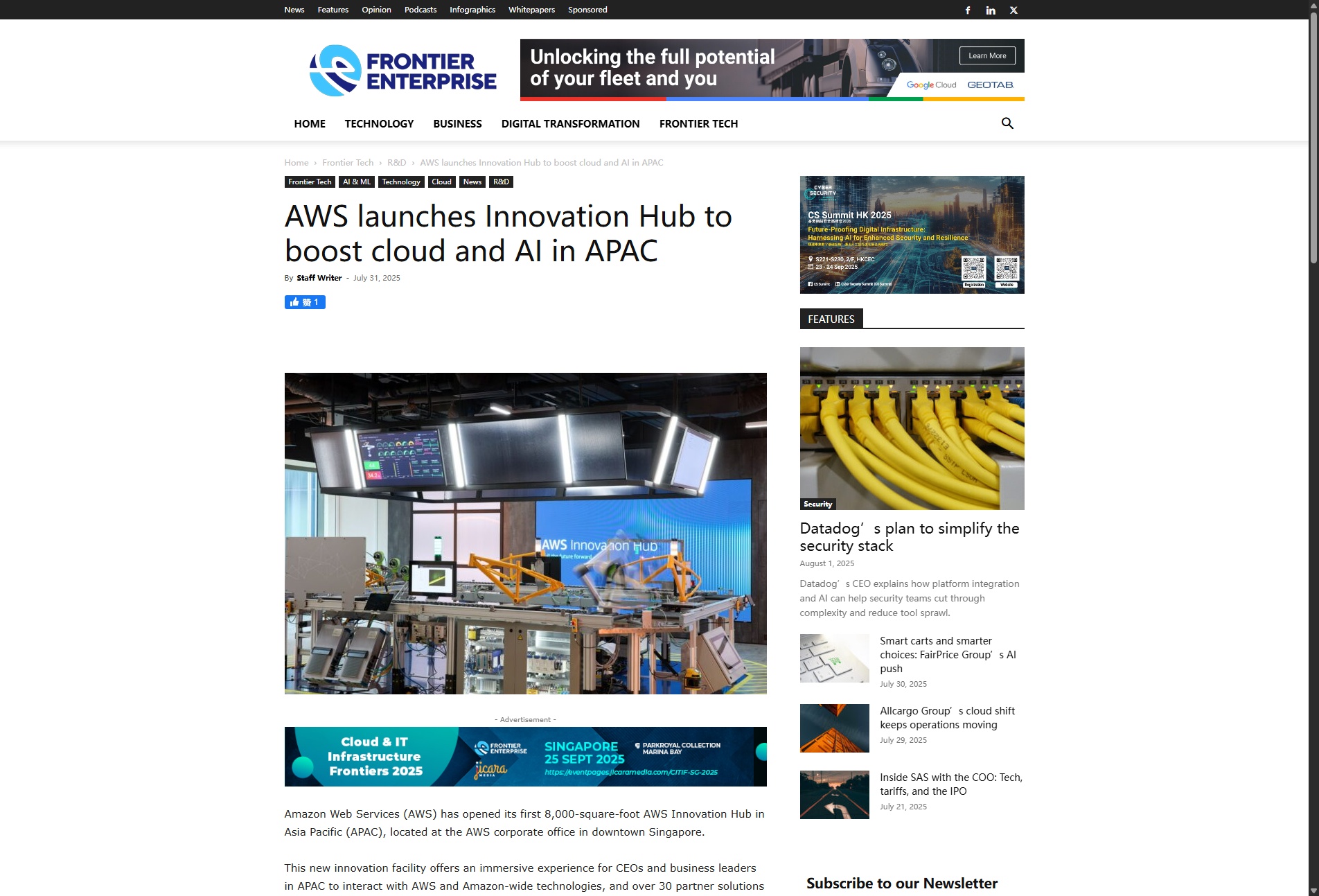 AWS launches Innovation Hub to boost cloud and AI in APAC|Idcnova-Media ...
